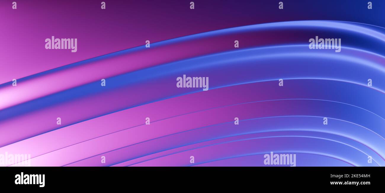 Pink and blue gradient abstract curved shiny modern 3D background with ...