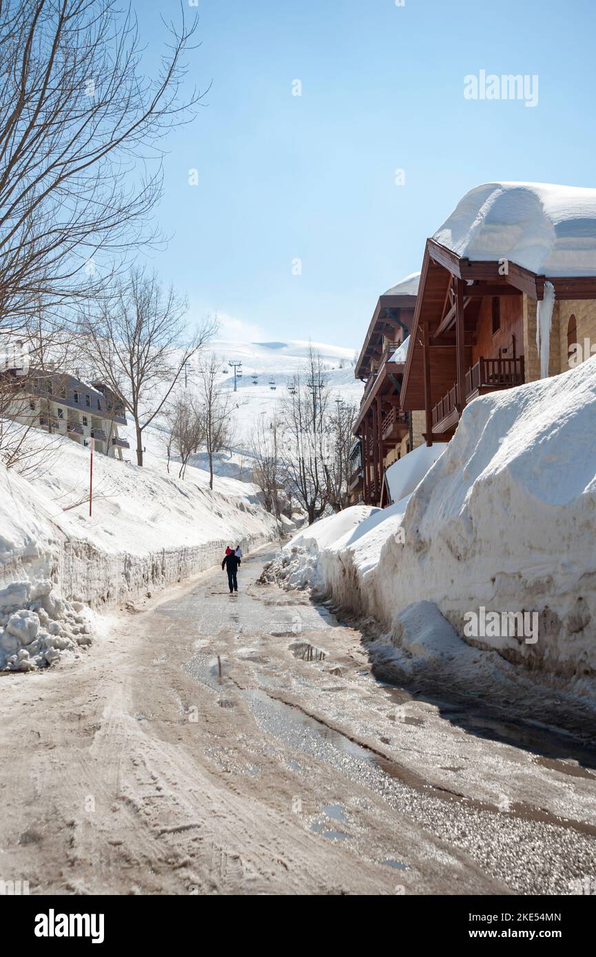 Mzaar kfardebian ski resort hi-res stock photography and images - Alamy