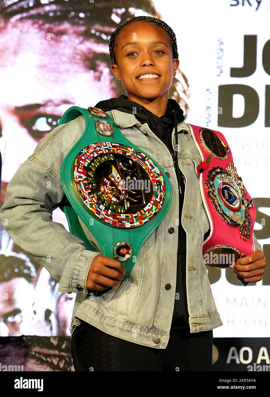 Boxers Natasha Jonas during a pre-fight press conference at the Love ...