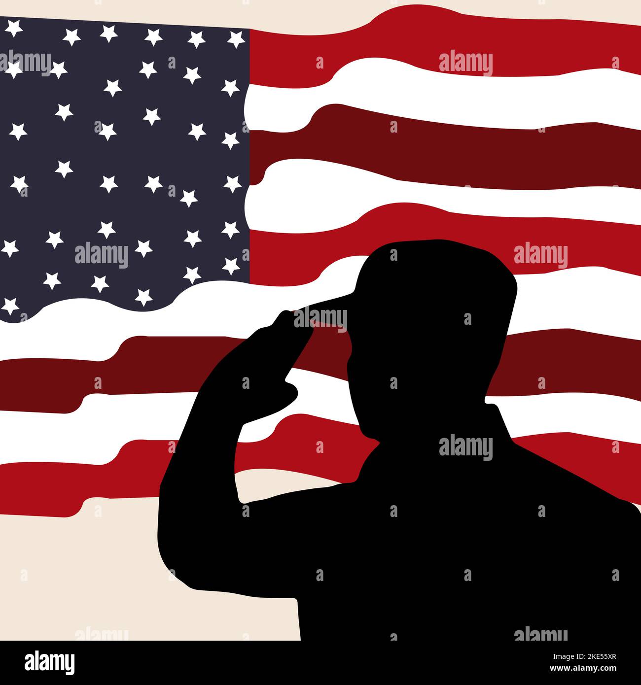 American flag and Silhouette of Soldier suitable for Veterans Day ...