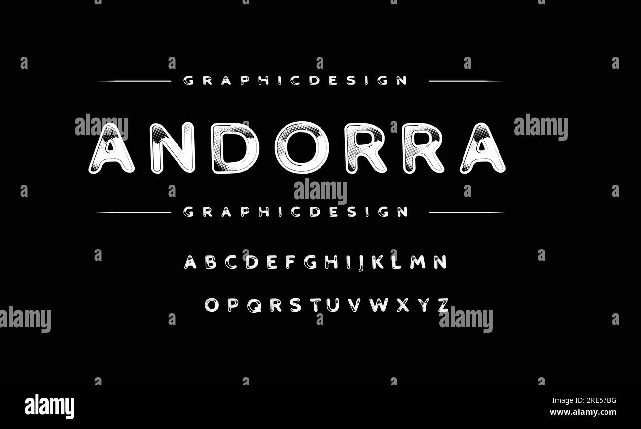 Stylish painted by a brush uppercase vector letters Stock Vector Image ...