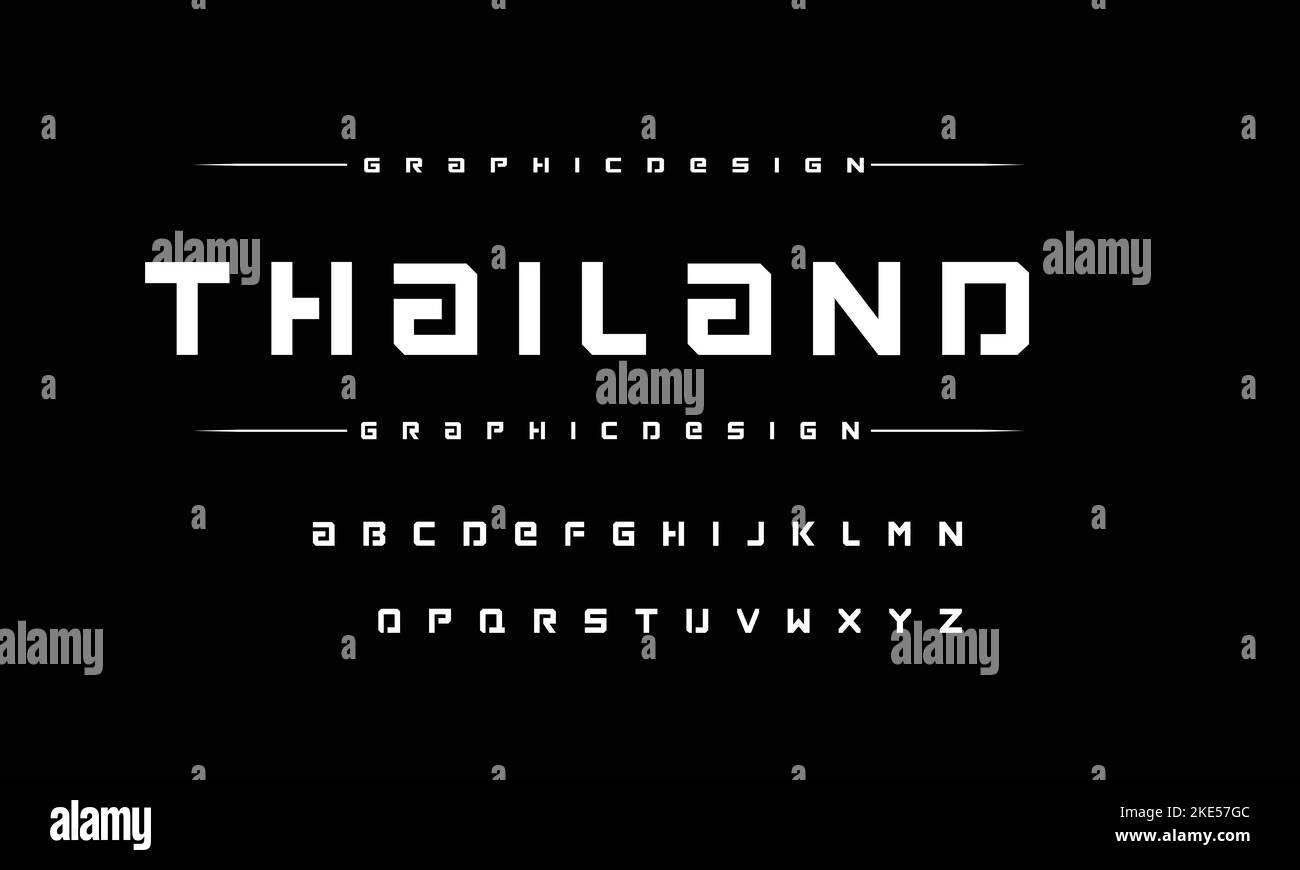 Sports minimal tech font letter set. Luxury vector typeface for company ...