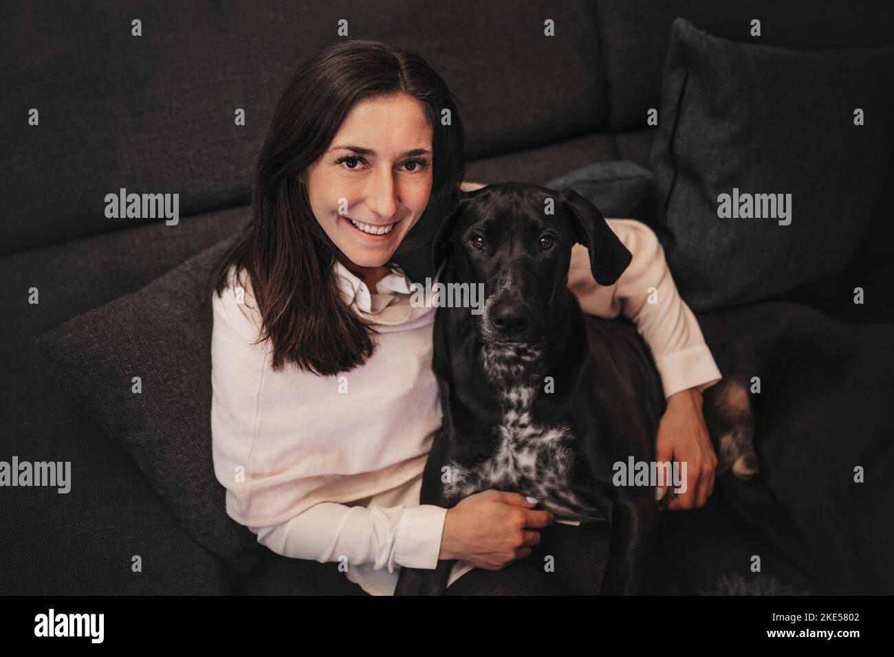 woman and Dalmatian-Rhodesian-Ridgeback Stock Photo - Alamy