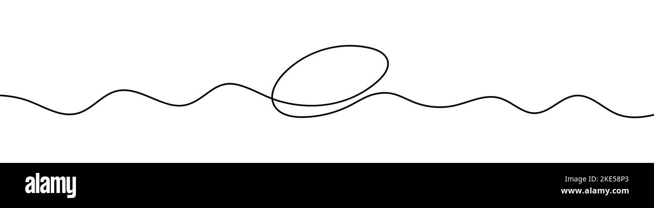 Continuous line drawing of round frame. One line icon of frame. One ...