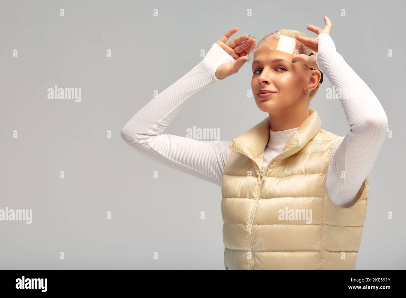 business, media, future technology, information and people concept ...