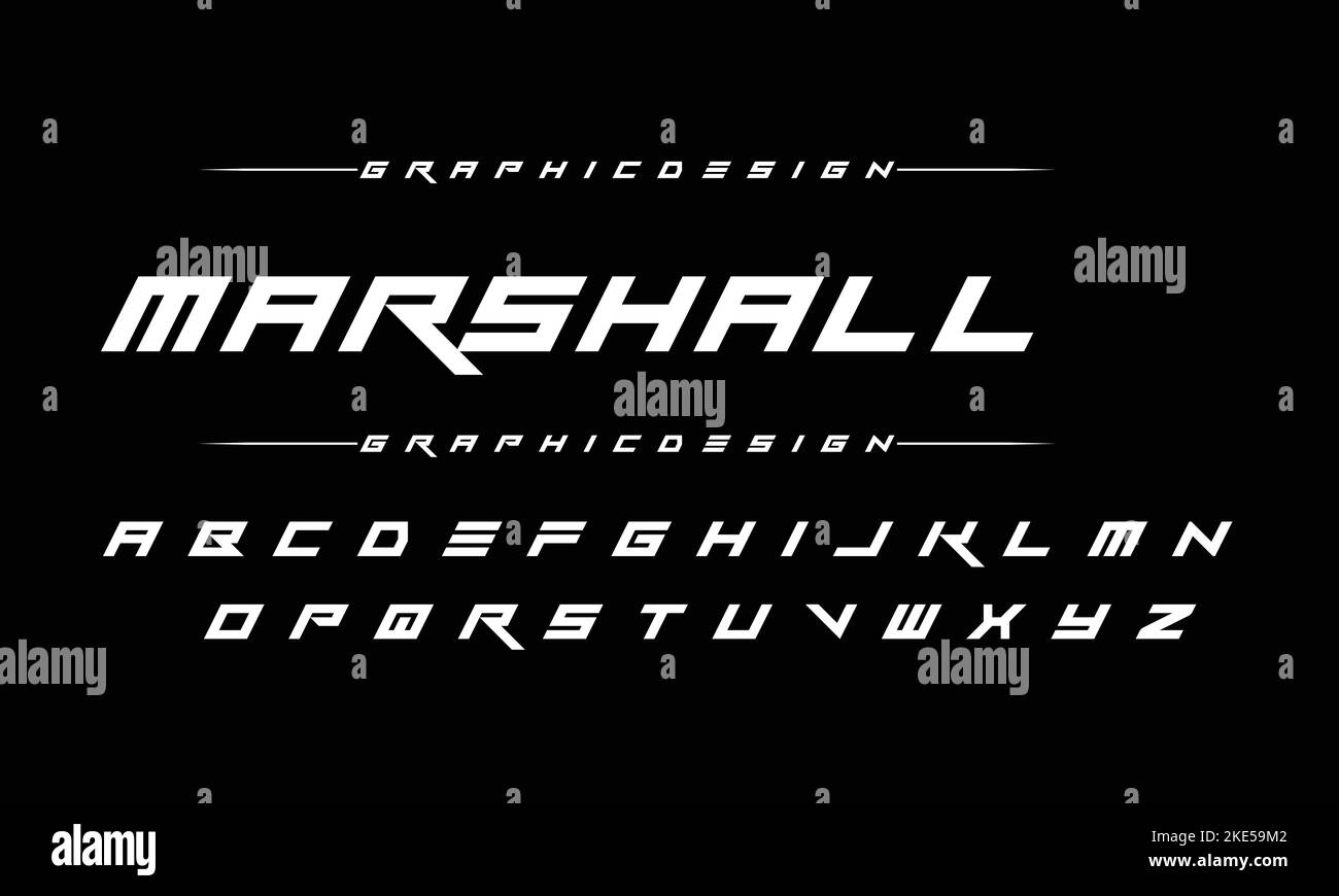 Sports minimal tech font letter set. Luxury vector typeface for company ...