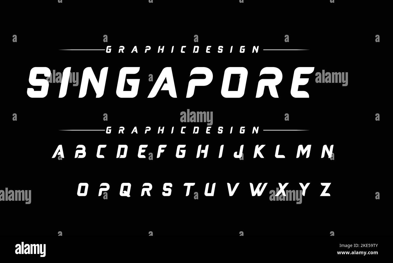 Sports minimal tech font letter set. Luxury vector typeface for company ...