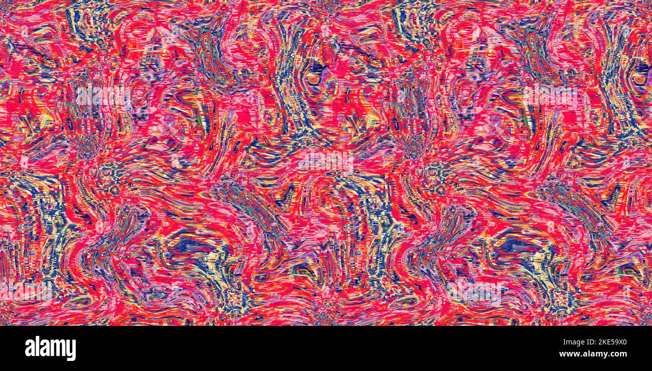 Vibrant pink distortion border. Bright colorful kitsch banner for fluid ...