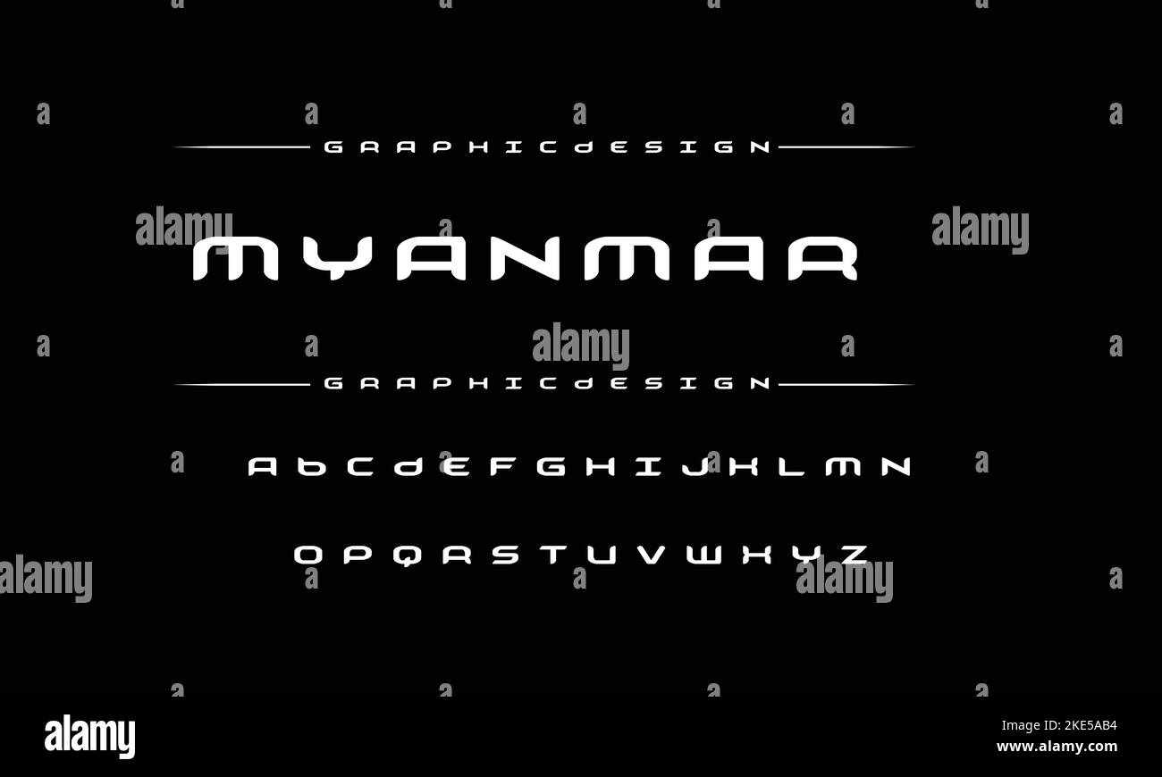 Sports minimal tech font letter set. Luxury vector typeface for company ...