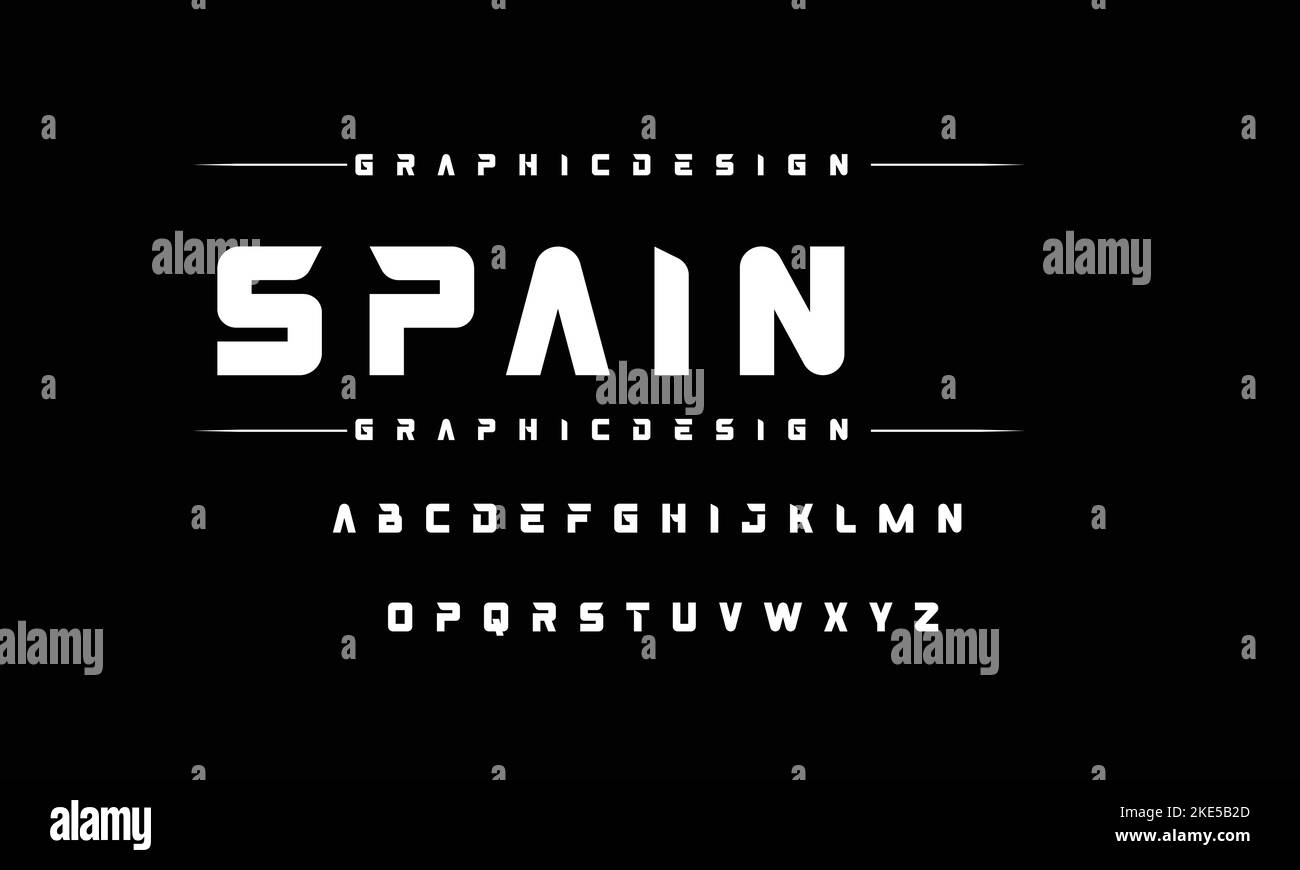 Sports minimal tech font letter set. Luxury vector typeface for company ...