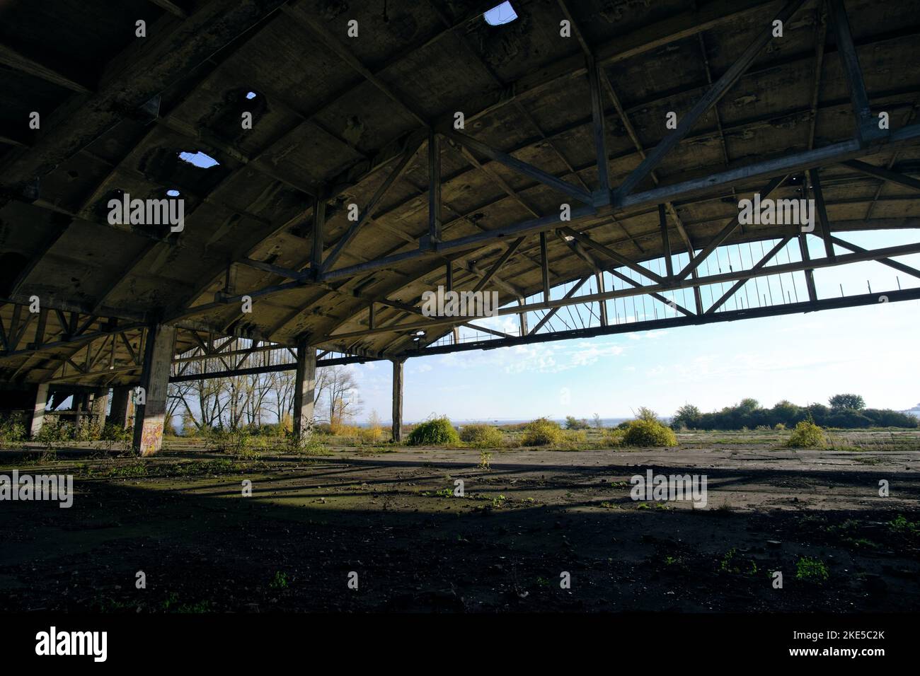 Metal structures German air hangars, abandoned military airfield Notif ...