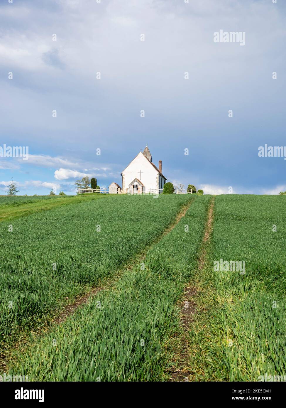 Church in a field, St. Hubert's Church, Idsworth, Petersfield ...