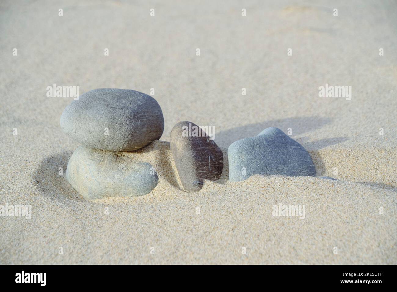 Stones are covered with quartz sand on beach during strong wind Stock ...