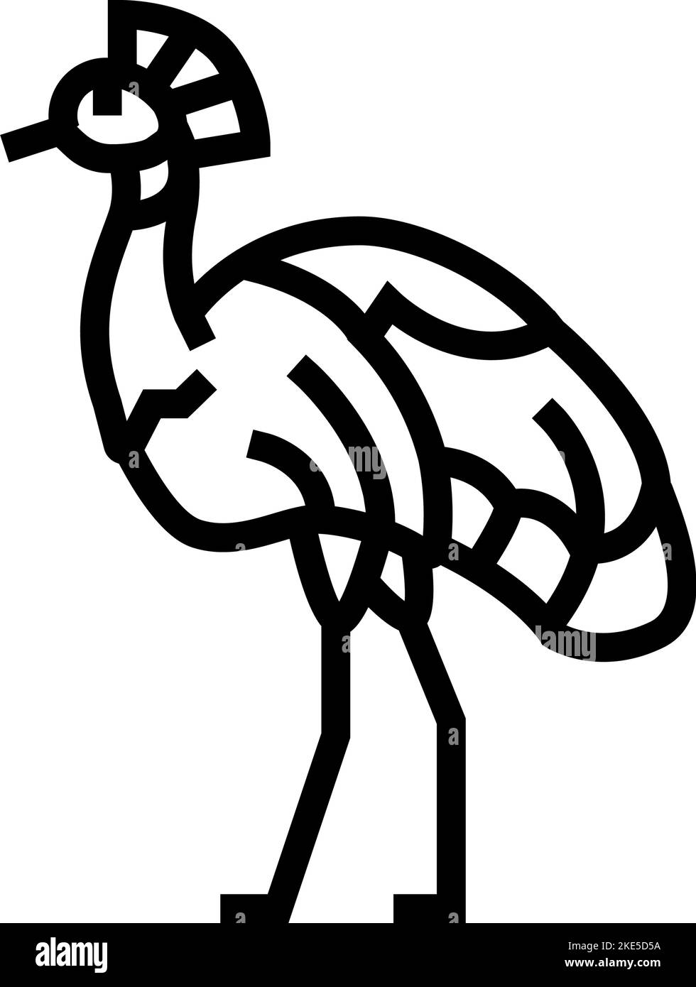 african crowned crane bird exotic line icon vector illustration Stock ...