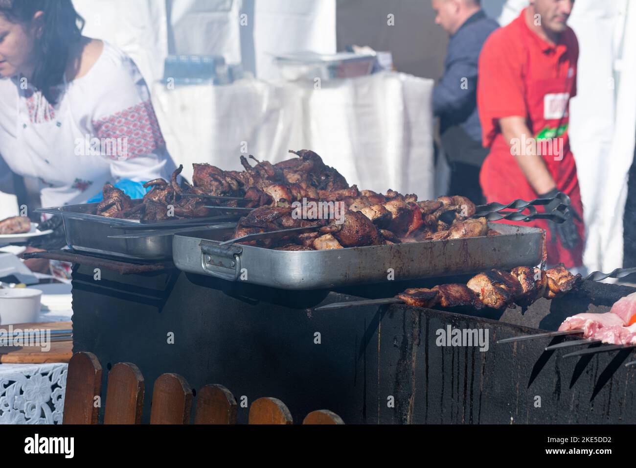 Raw marinated quail on skewer hi-res stock photography and images - Alamy