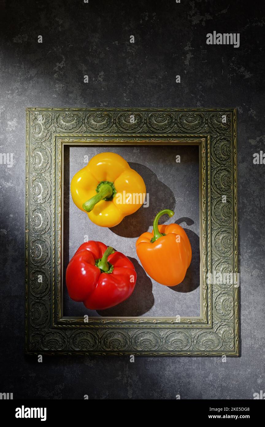 Abstract Set Of Different Bell Peppers Inside of Classic Frame Stock ...