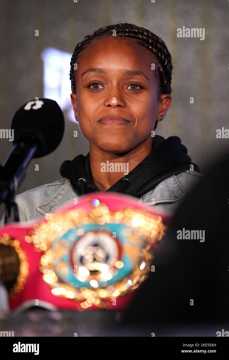 Boxer Natasha Jonas during a pre-fight press conference at the Love ...