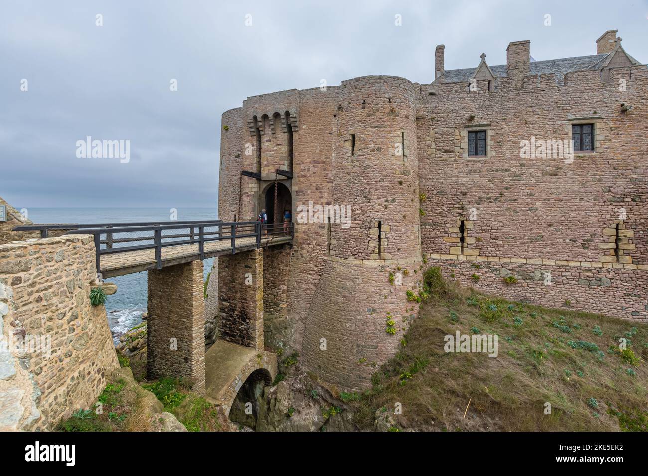 Beautiful old castle Fort La Latte is located on a peninsula and the ...