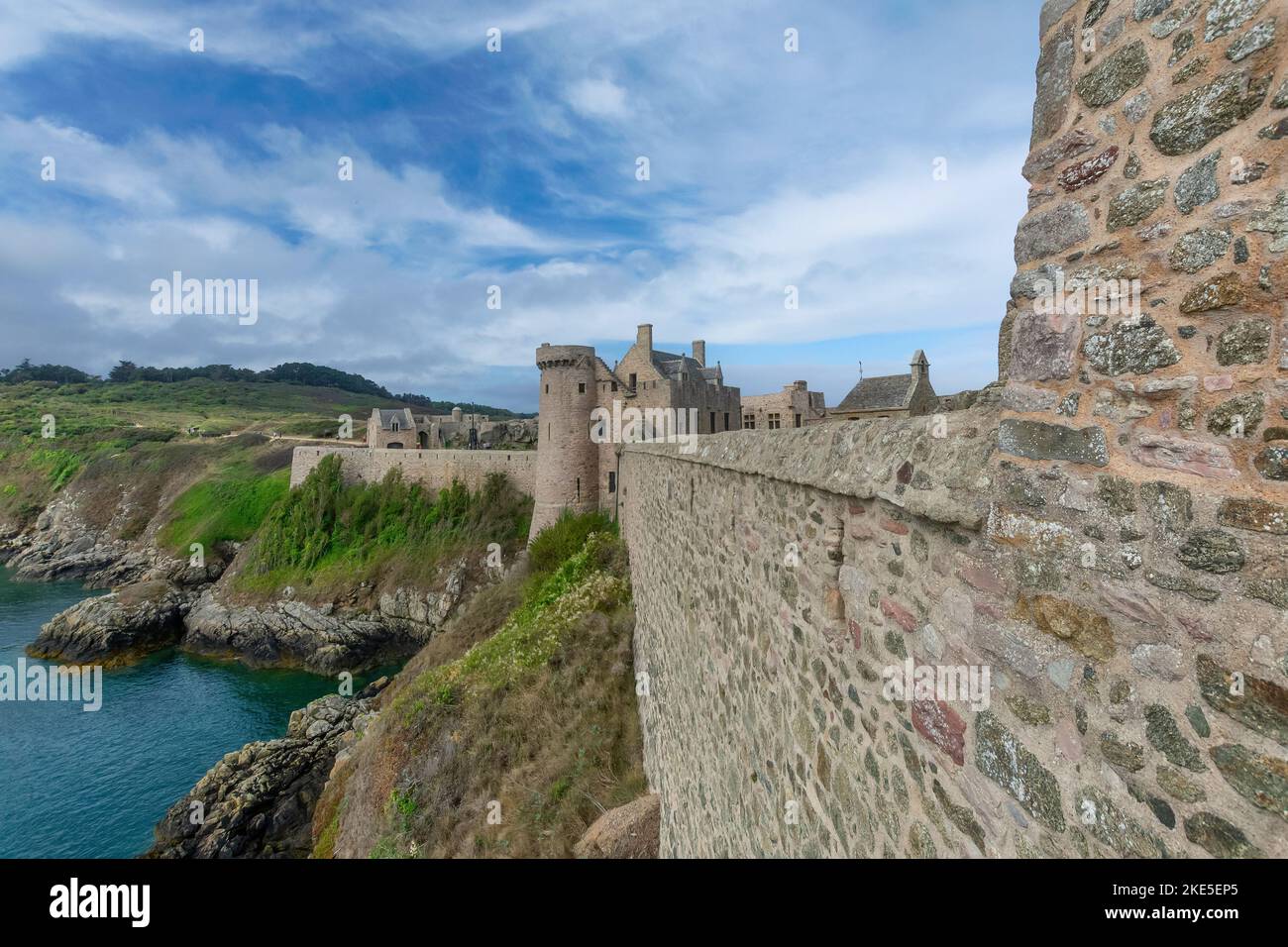 Beautiful old castle Fort La Latte is located on a peninsula and the ...