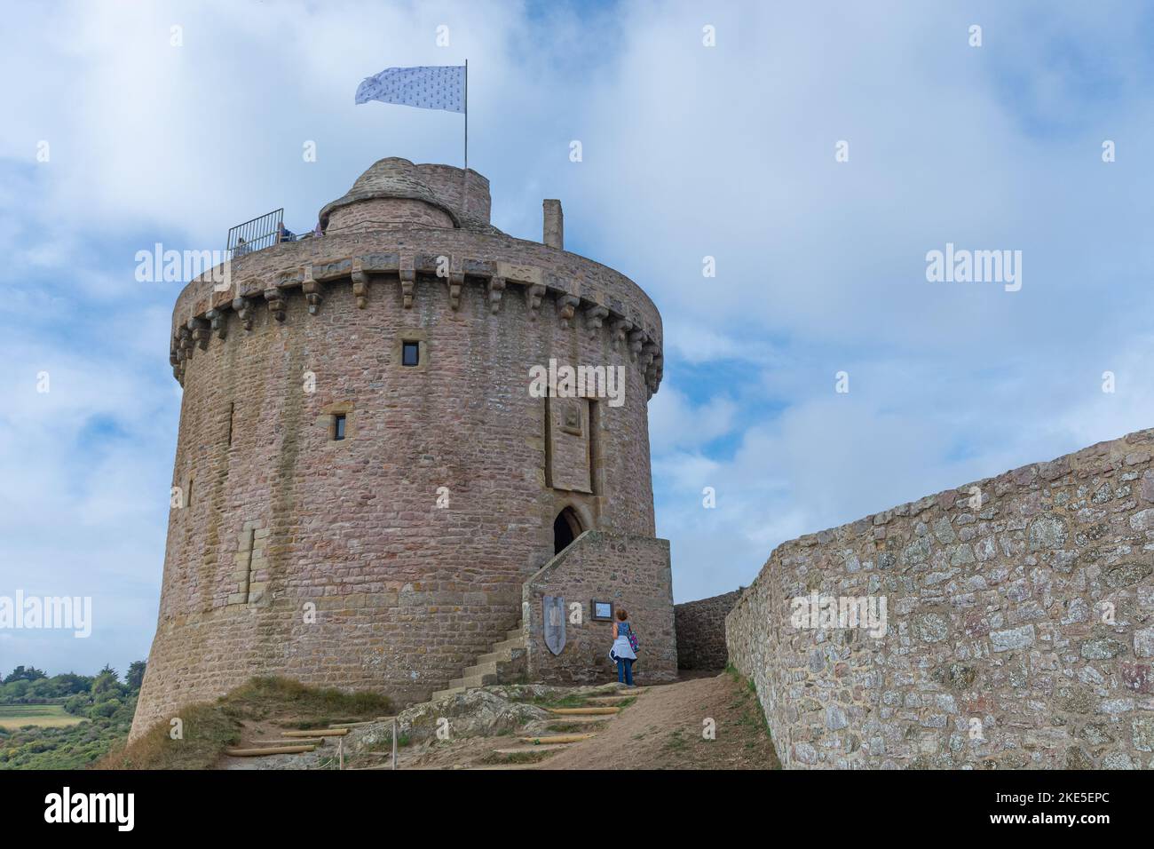 Beautiful old castle Fort La Latte is located on a peninsula and the ...