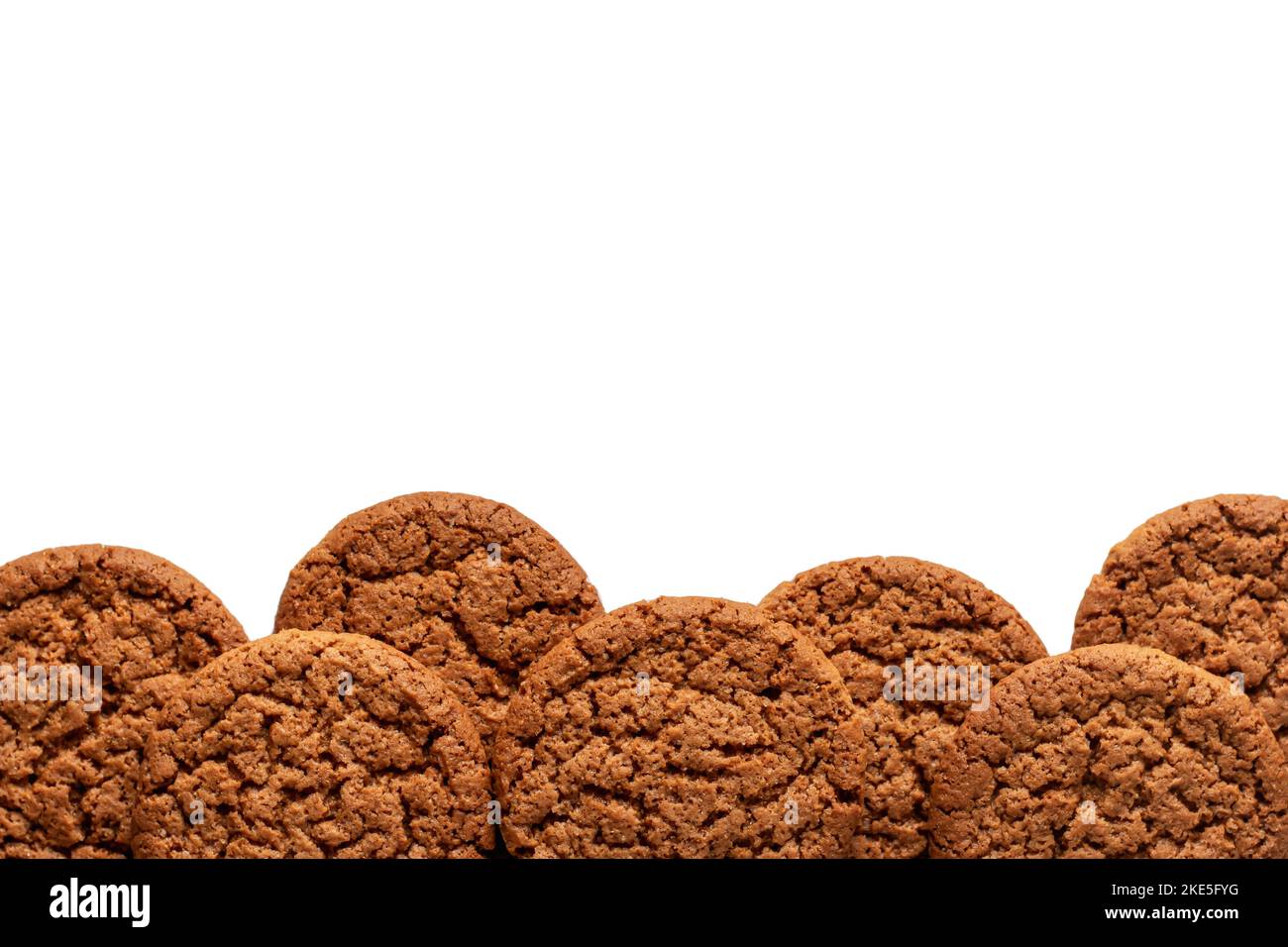 Oatmeal cookies frame isolated on white background with clipping path ...