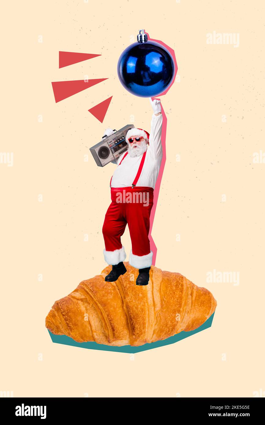 Creative 3d photo artwork graphics painting of smiling funky x-mas ...