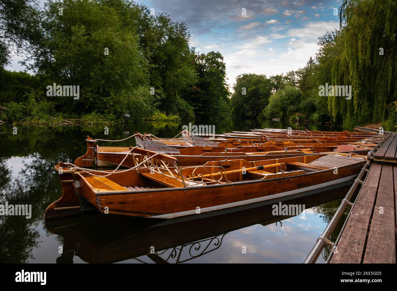 Flat bottom punting boats for hire in Bath, England on the River Avon ...