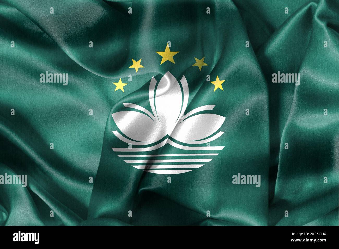 Macao flag - realistic waving fabric flag Stock Photo - Alamy