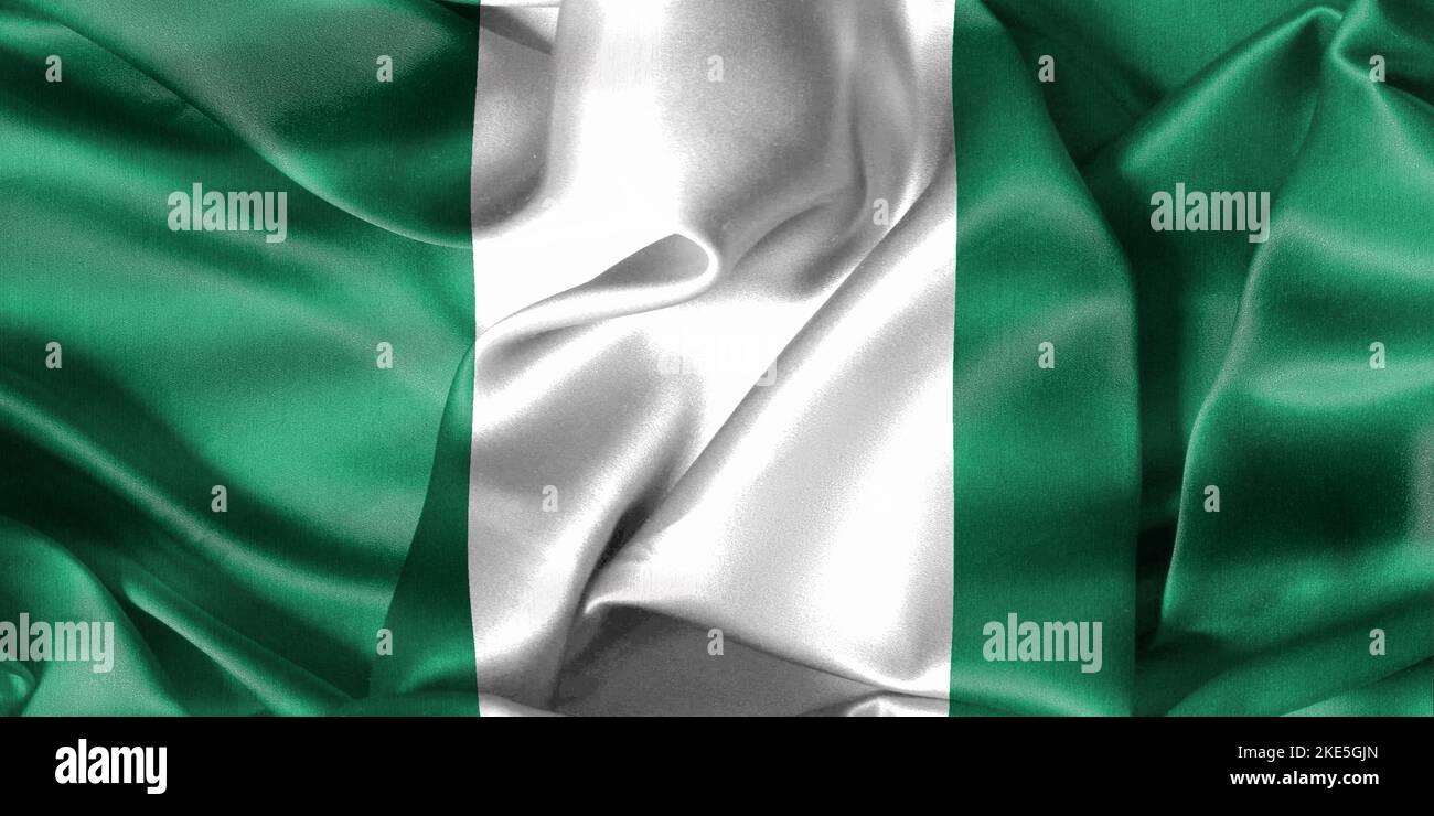 Nigeria flag - realistic waving fabric flag Stock Photo - Alamy