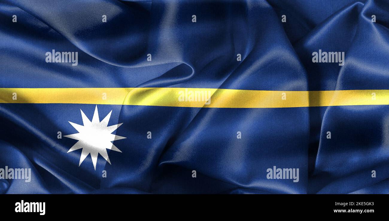 Nauru flag - realistic waving fabric flag Stock Photo - Alamy