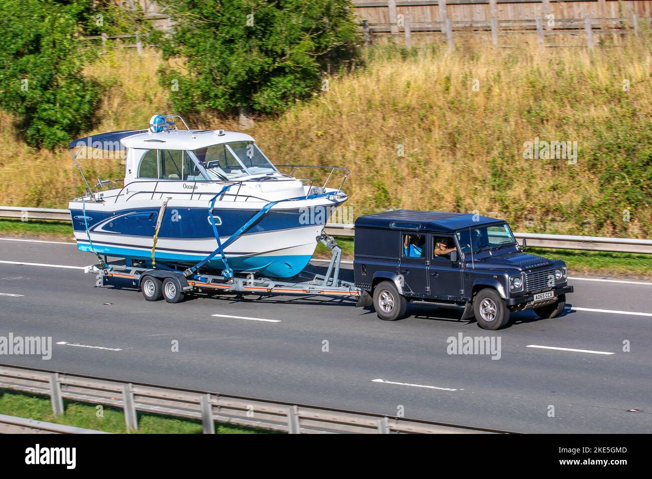 OCCASUS SSR 126706 BENETEAU sailing motor boat being towed by Land ...