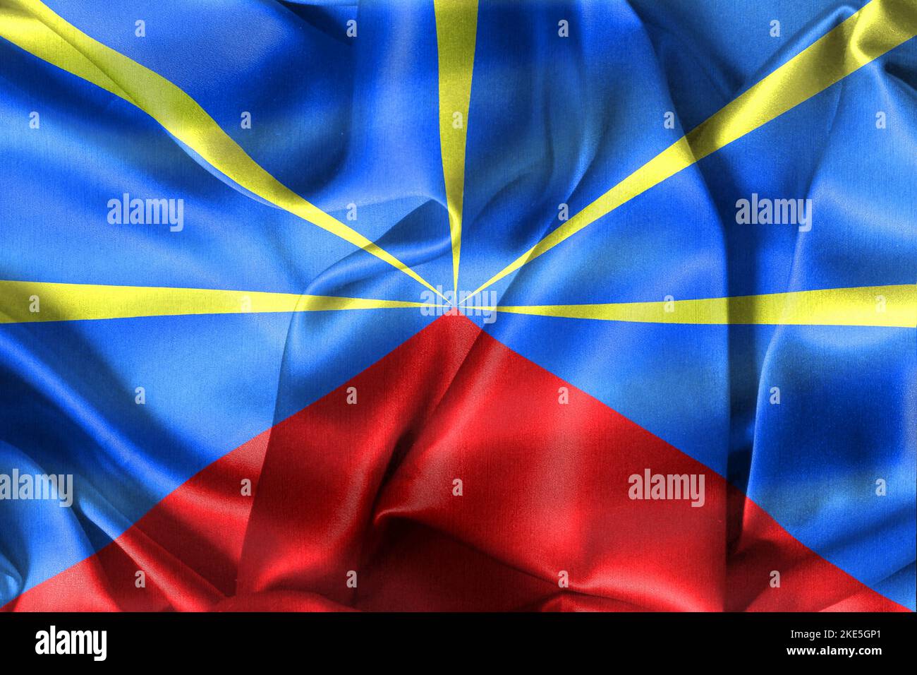 Reunion flag - realistic waving fabric flag Stock Photo - Alamy