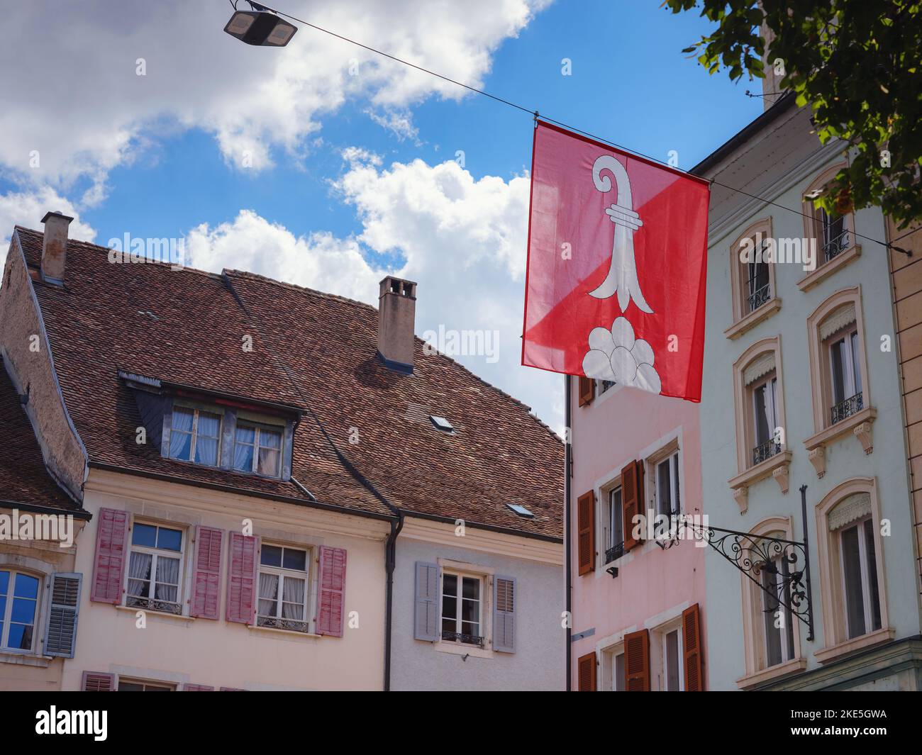 DELEMONT SWITZERLAND, JULY 5, 2022: historical Buildings in the city ...