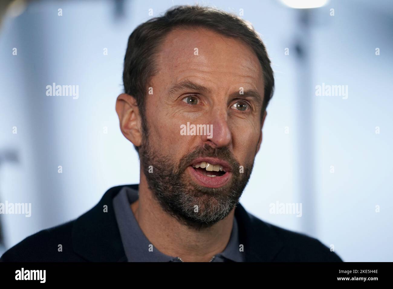 England manager Gareth Southgate speaks to the media after England's ...