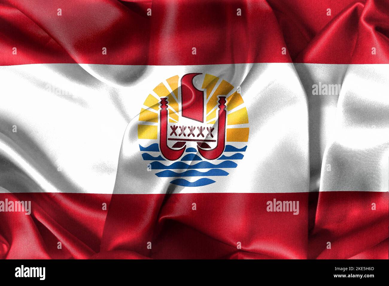 French Polynesia flag - realistic waving fabric flag Stock Photo - Alamy