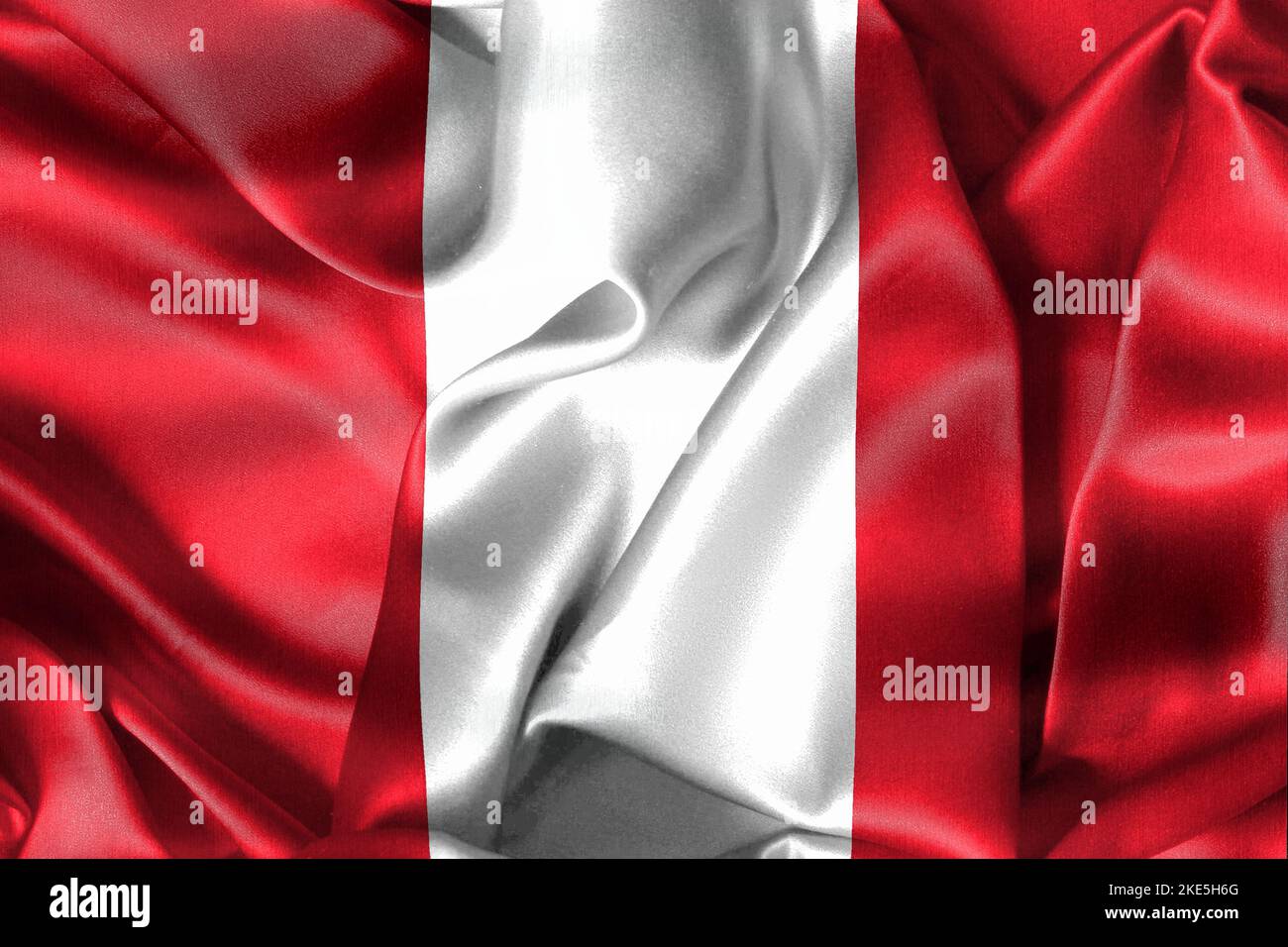 Peru flag - realistic waving fabric flag Stock Photo - Alamy