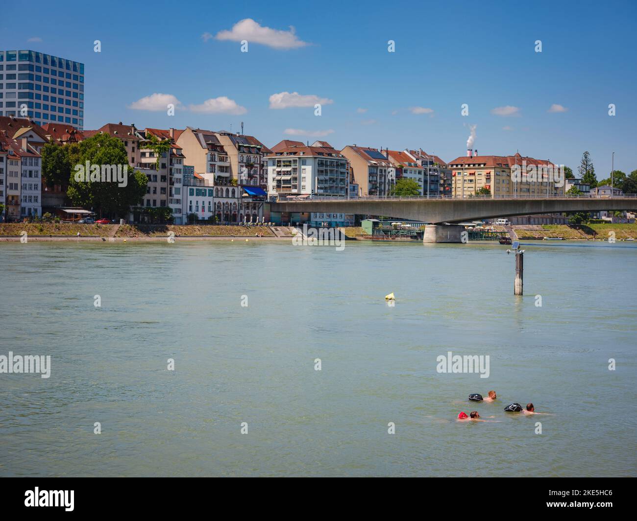 BASEL, SWITZERLAND, JULY 7, 2022: Buildings in the city centre of Basel ...