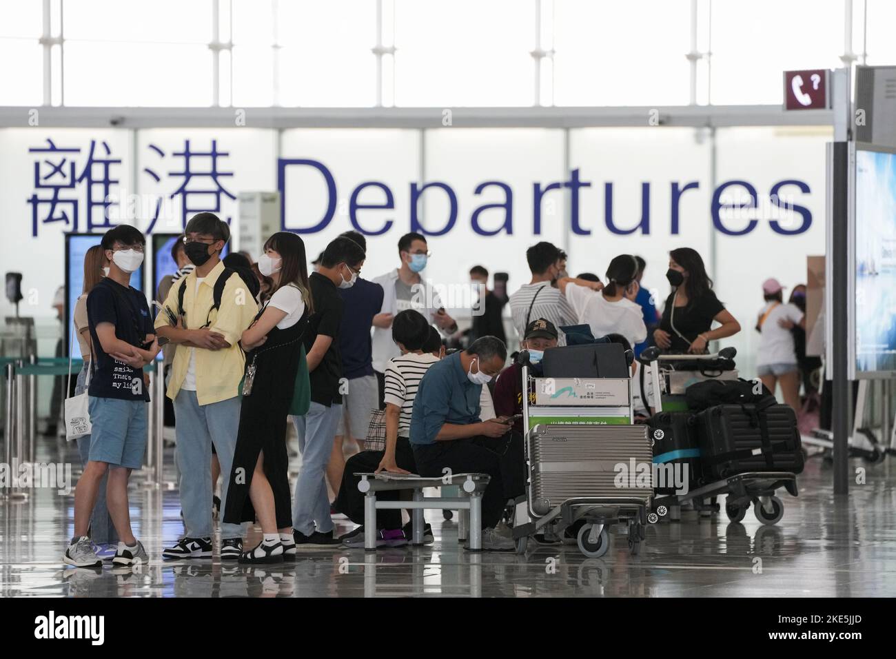 Departure Hall at Hong Kong International Airport in Chek Lap Kok ...