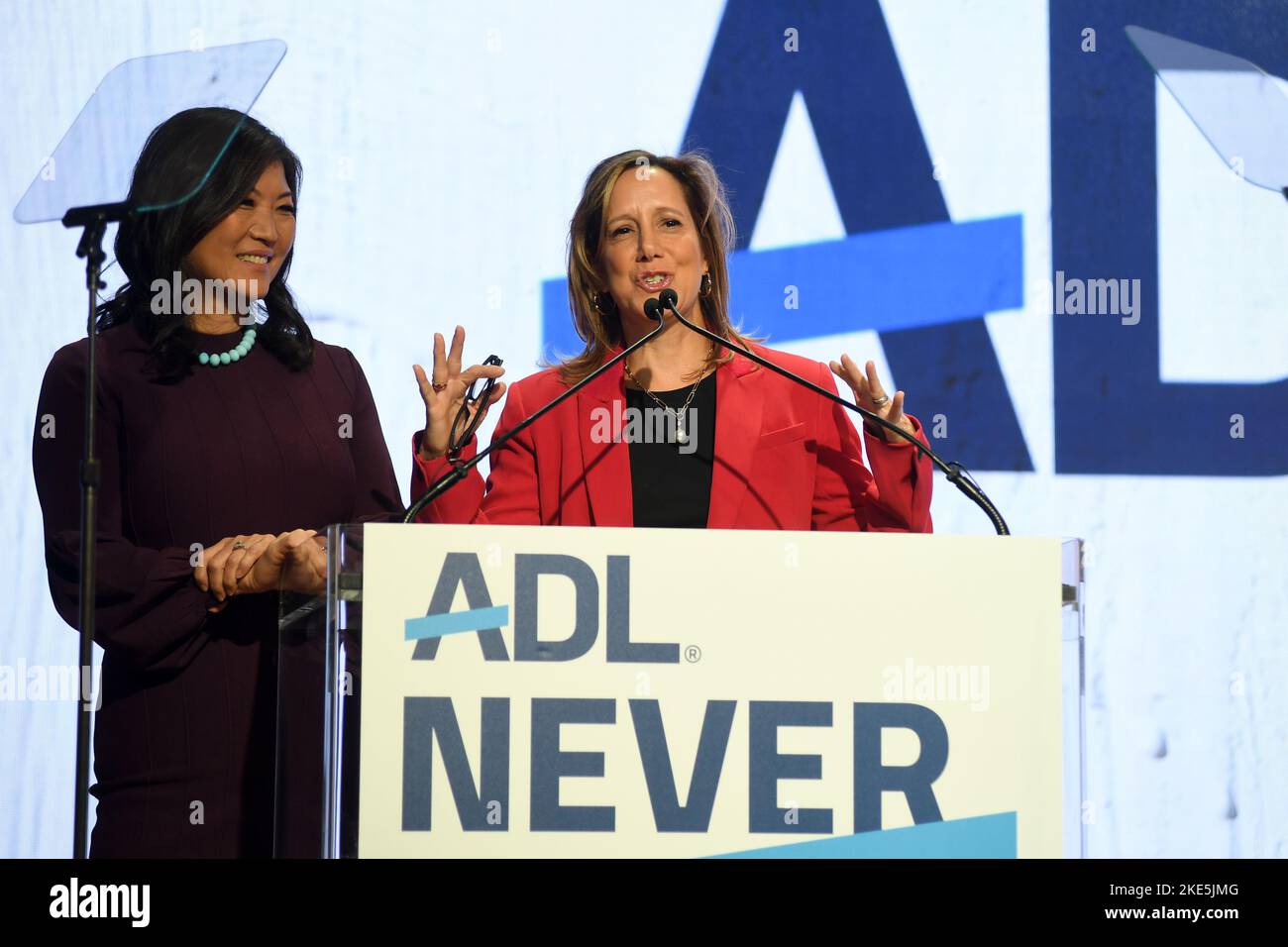 Juju Chang and Abigail Pogrebin attend Never Is Now - 2022 Anti ...