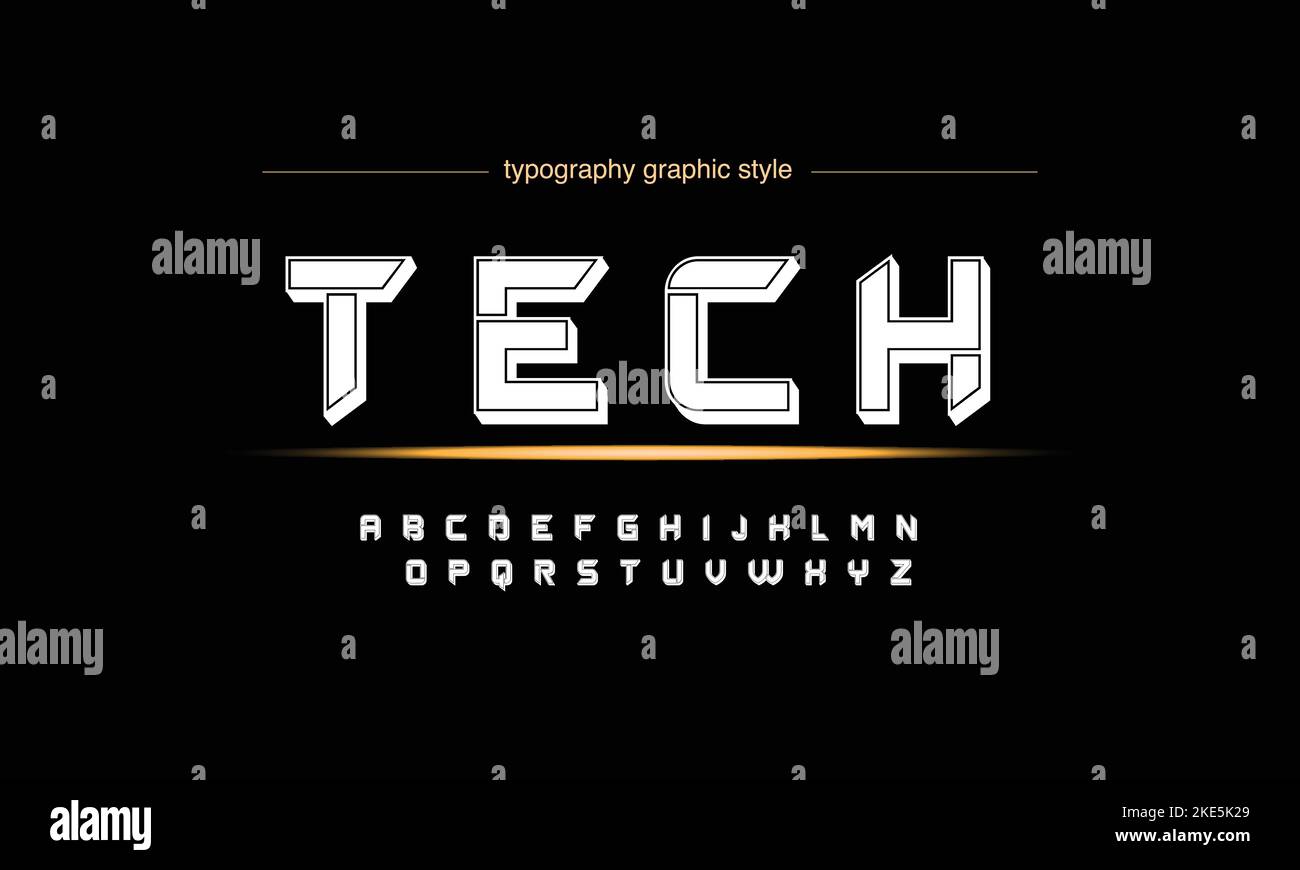 Sports minimal tech font letter set. Luxury vector typeface for company ...