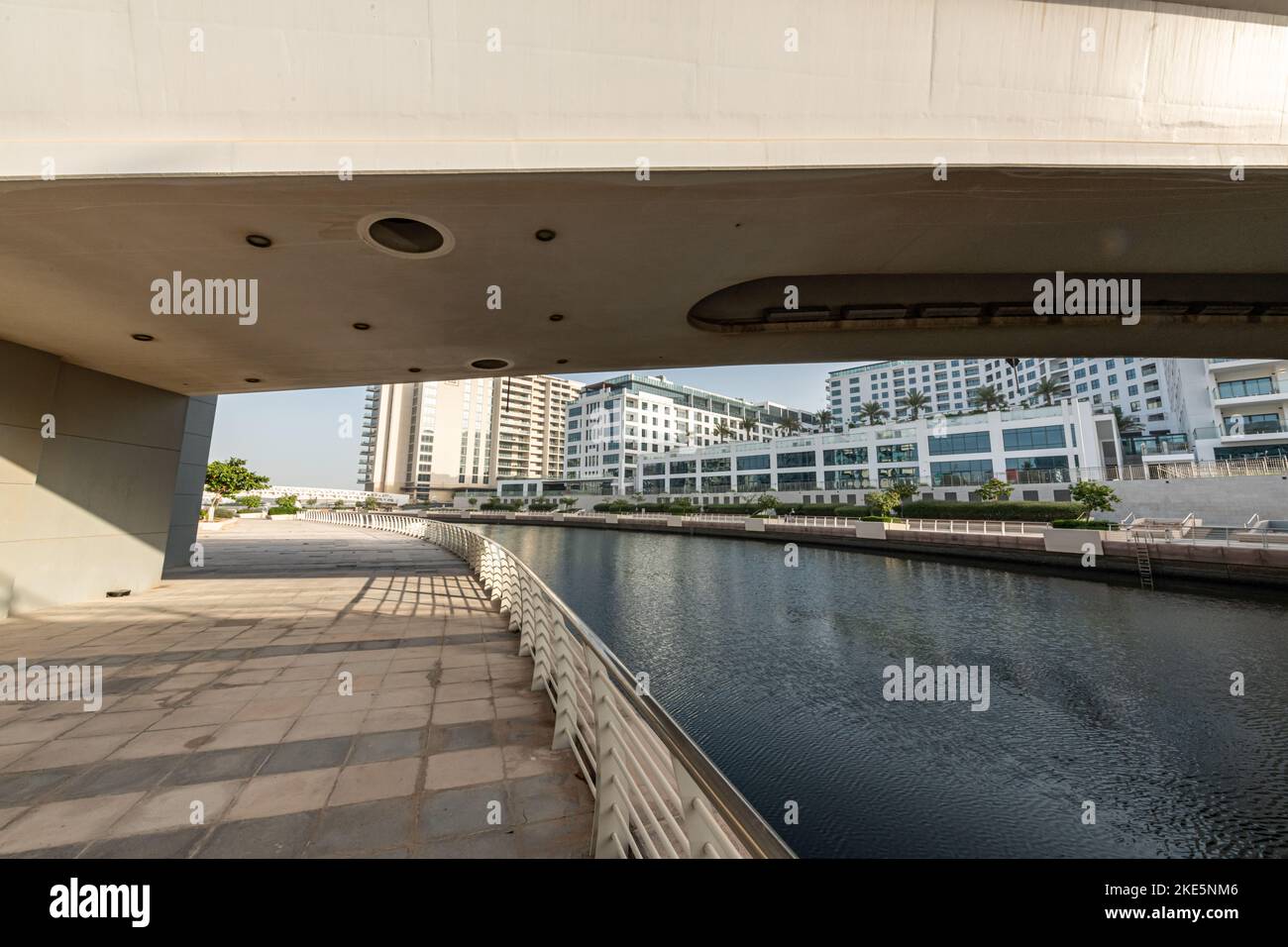 The canal and buildings in the new Al Raha Beach neighbourhood in Abu ...