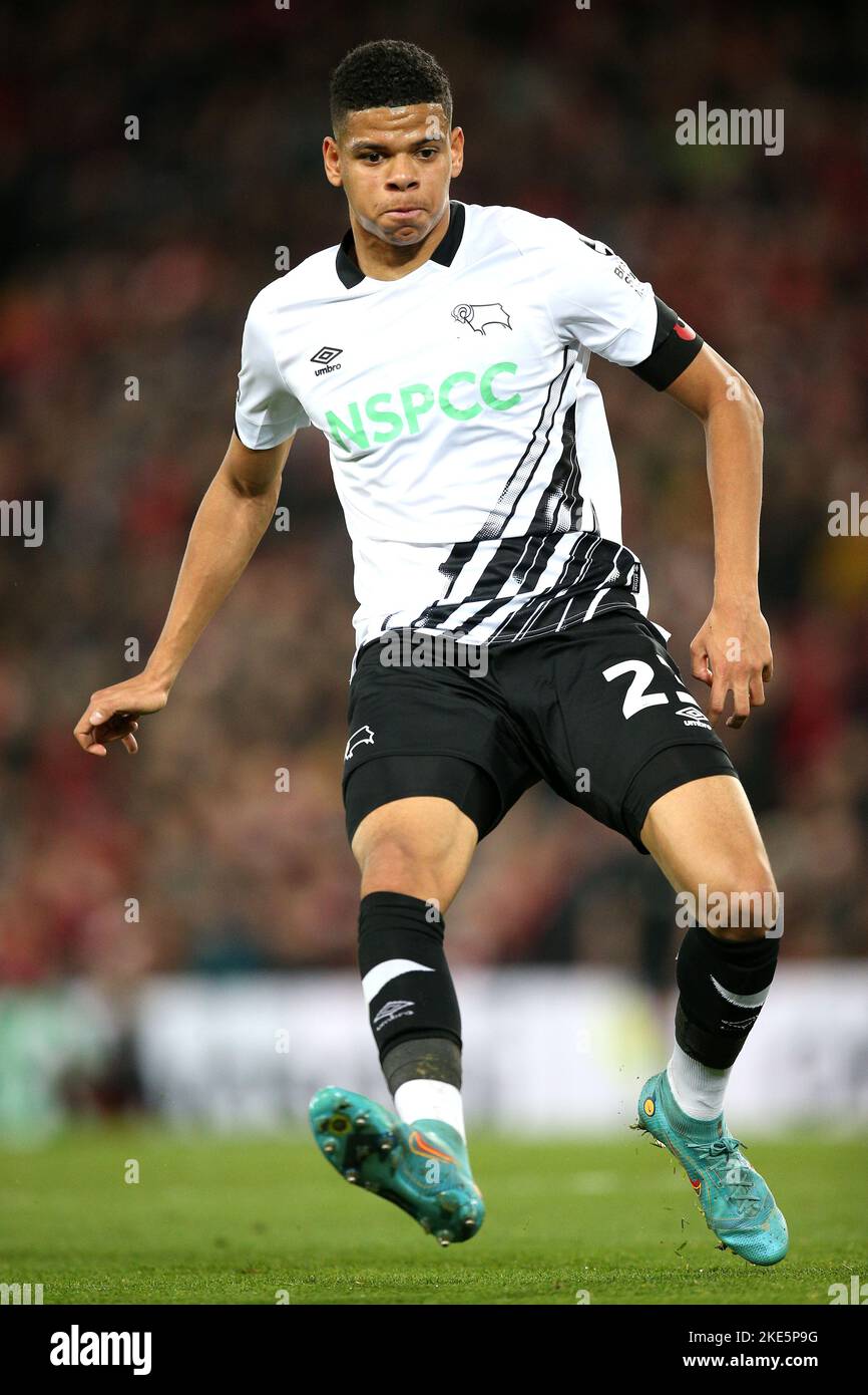 Derby County's William Osula in action during the Carabao Cup third ...