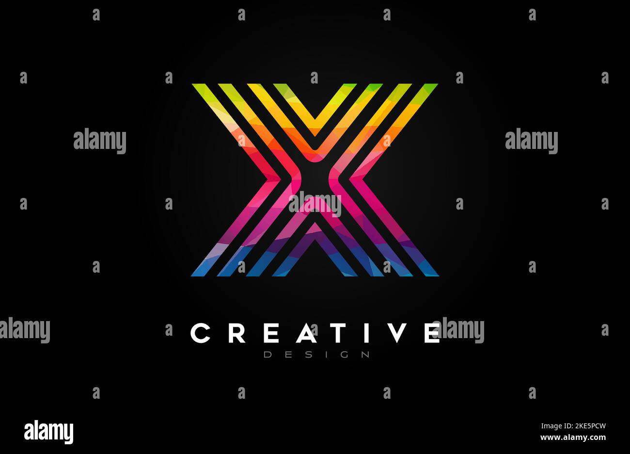 Vibrant Lines Letter X Logo with Lines and Monogram Creative Style ...