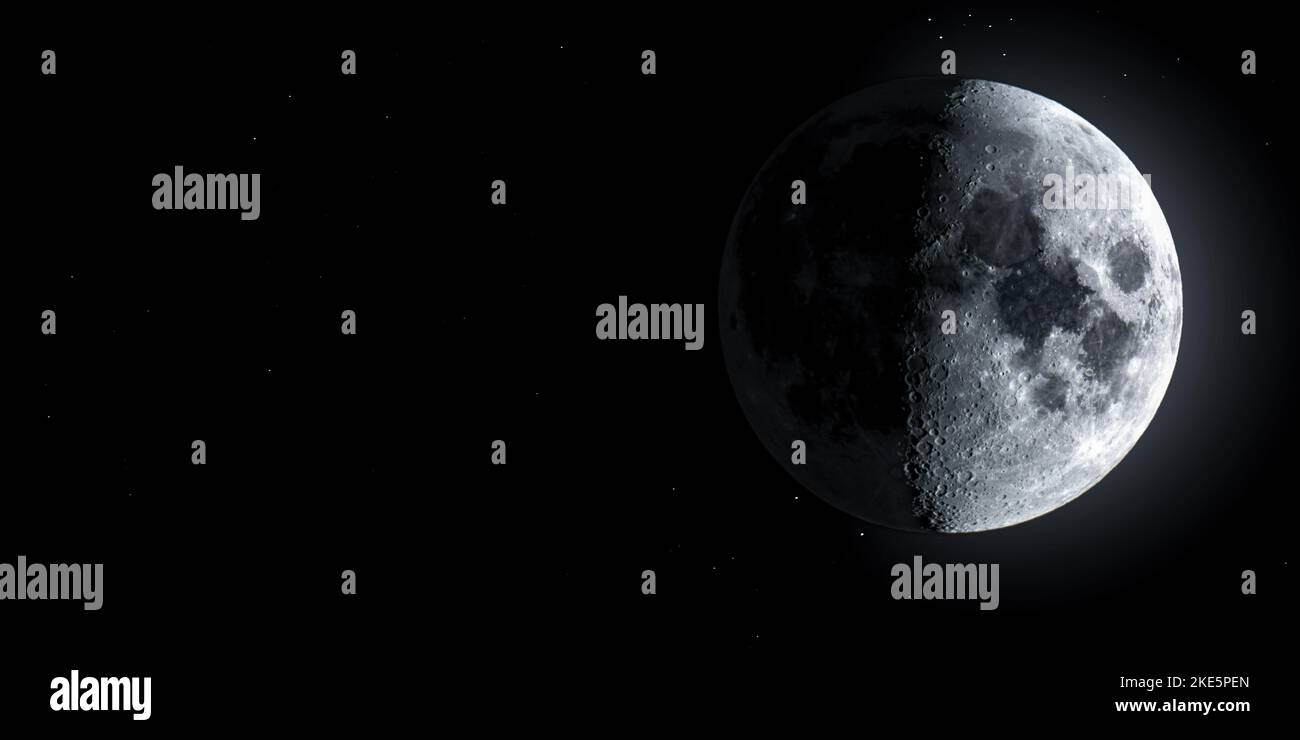 A 3D rendered full moon in the night sky Stock Photo - Alamy