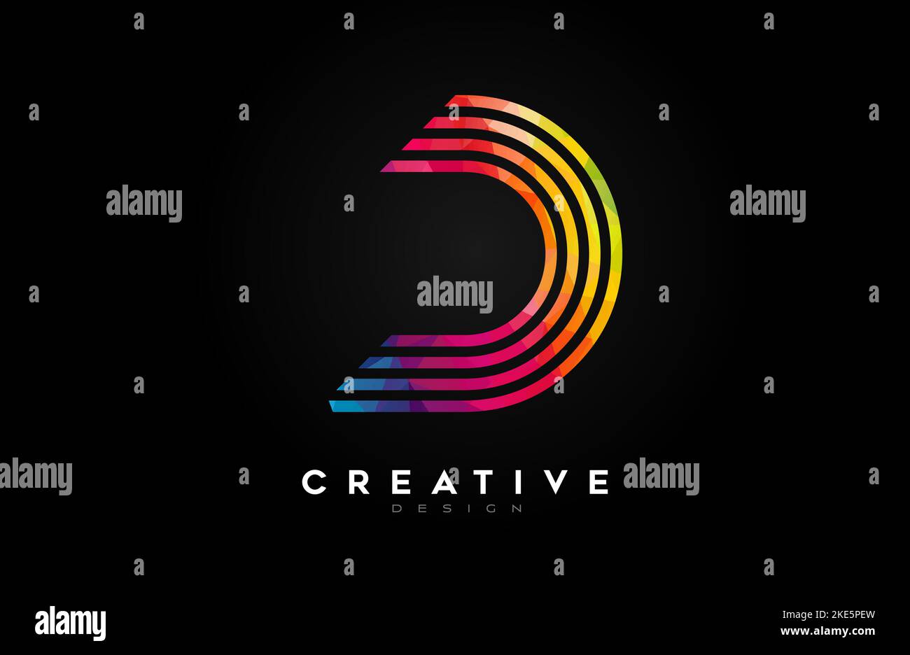 Vibrant Lines Letter D Logo with Lines and Monogram Creative Style ...