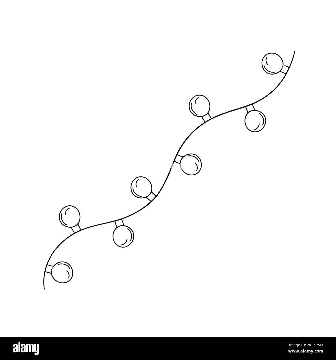 String Of Christmas Lights Clip Art Black And White Premium Vector