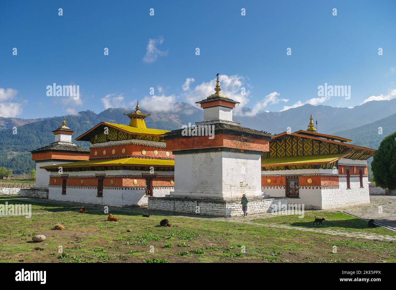 Landscape view of beautiful historical Jampey lhakhang temple complex ...