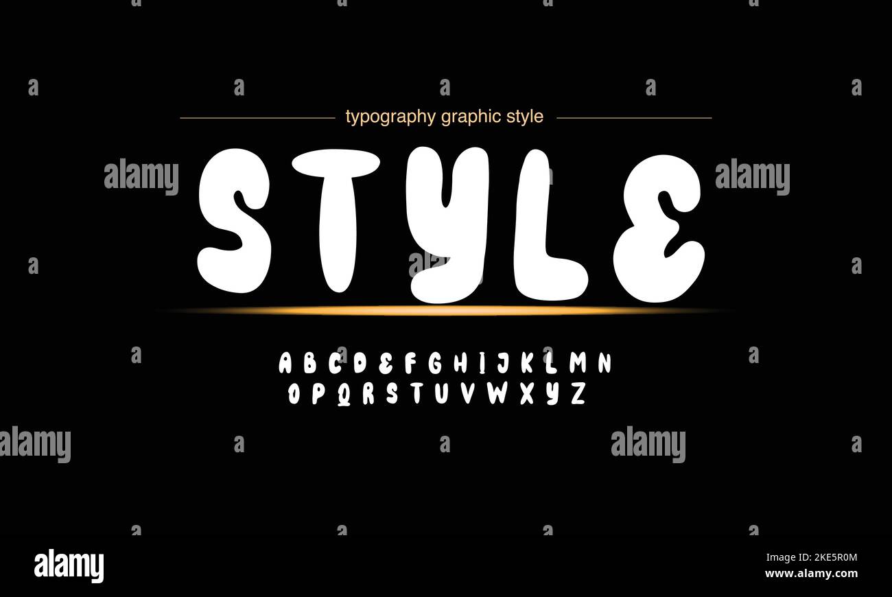 Stylish painted by a brush uppercase vector letters Stock Vector Image ...