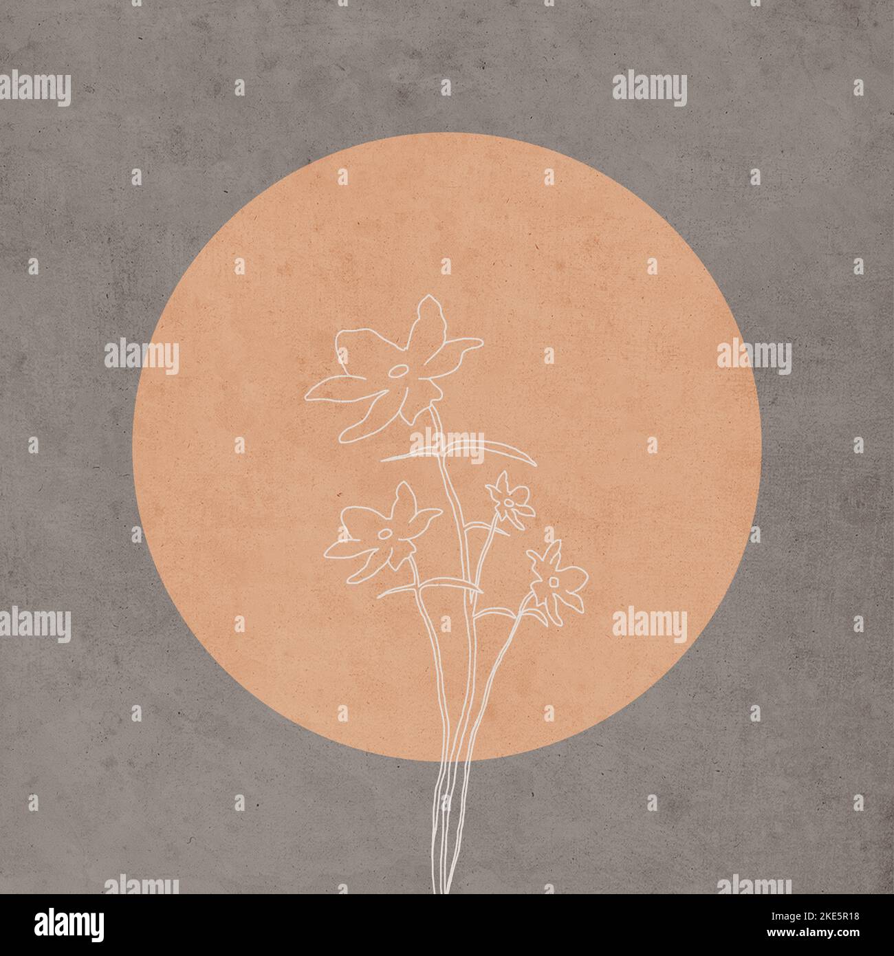 Printable trendy botanical card. Use for cover, wallpaper, wall art ...