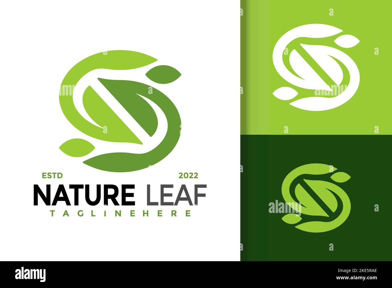 An editable vector of a green eco leaf logo design Stock Vector Image ...